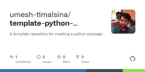 Github Umesh Timalsinatemplate Python Package A Template Repository