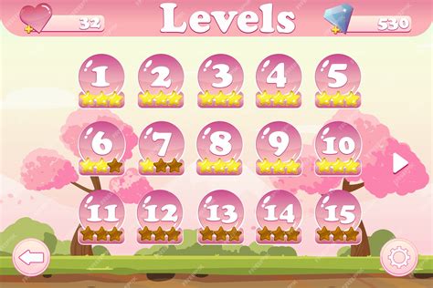 premium vector level selection game user interface