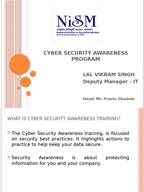 Cyber Secutiy Awareness Program Presentation Pdf Password