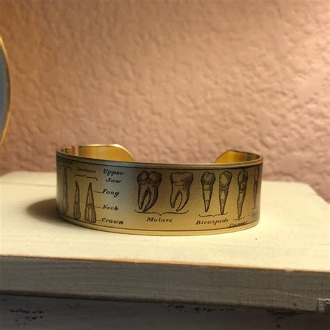 Anatomical Teeth Cuff Bracelet Tooth Jewellery Dentist Coworker