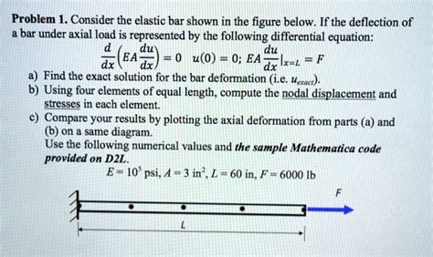 problem 1consider the elastic bar shown in the figure belowif the
