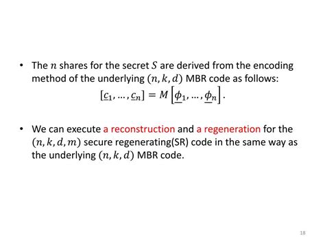 Ppt Secret Sharing Schemes Based On Minimum Bandwidth Regenerating