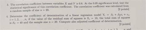 Solved The Correlation Coefficient Between Variables X Chegg
