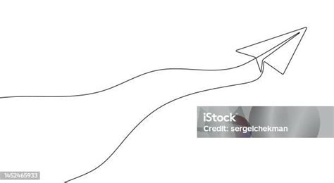 종이 비행기의 연속 선 그리기 비행기 선형 아이콘입니다 한 선 그리기 배경입니다 개념에 대한 스톡 벡터 아트 및 기타 이미지 개념 꿈같은 낙서 드로잉 Istock