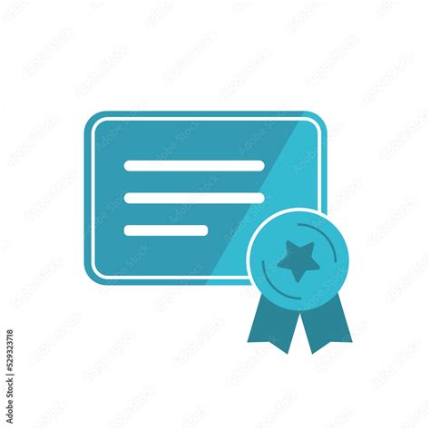 Accepted Certificate Icon Simple Editable Vector Illustration Blue