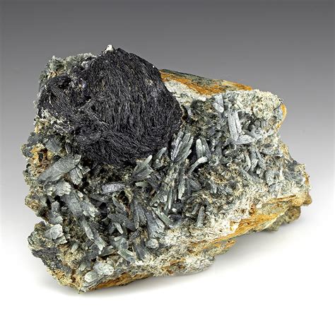 Magnetite After Hematite With Quartz Hedenbergite Minerals For Sale