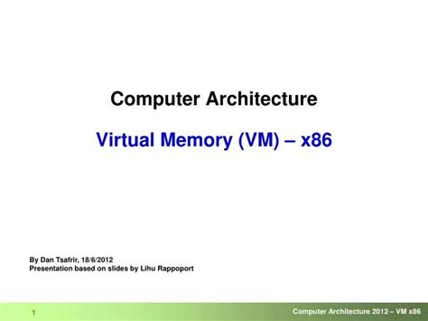 Ppt Computer Architecture Virtual Memory Vm X86 Powerpoint