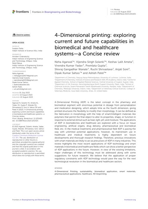 Pdf 4 Dimensional Printing Exploring Current And Future Capabilities