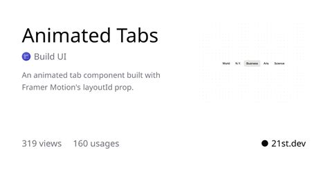 animated tabs 21st dev the first vibe crafting tool 21st dev