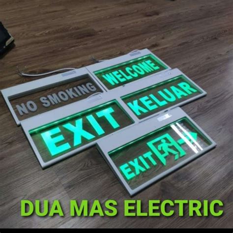 Promo Lampu Exit Emergency Emergency Lamp Smoking Area 2 Sisi Sign Lamp Diskon 40 Di Seller