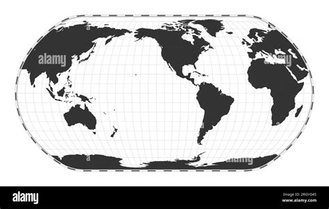 Vector World Map Natural Earth Projection Plain World Geographical Map With Latitude And