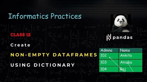 Informatics Practices Pythonpandas Dataframe Way To Create Dataframe Panda Non Empty