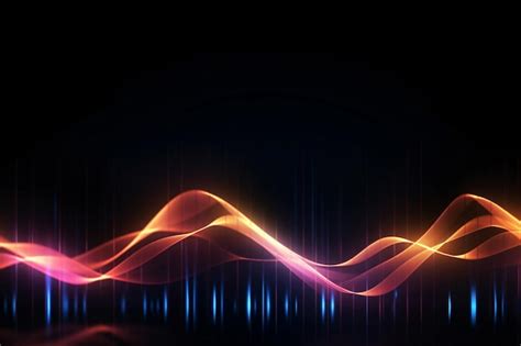 Audio Waveform Abstract Technology Background Blue And Purple Abstract Wireframe Illustration