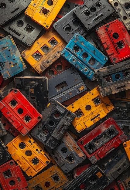 Premium Photo Vintage Audio Cassette Tapes Collection Useful As