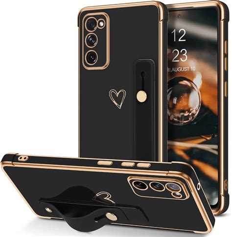 Amazon Com Telaso Galaxy S Fe Love Heart Case G G With Wristband Kickstand Soft Tpu