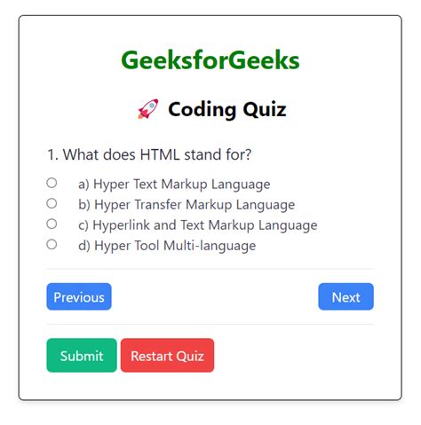 Create An Interactive Quiz Form In Tailwind CSS GeeksforGeeks