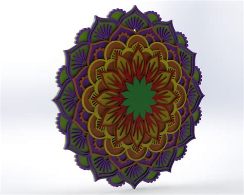 Stl File 6 Layer Mandala Decoration Cnc And Laser Cut・3d Printer Model