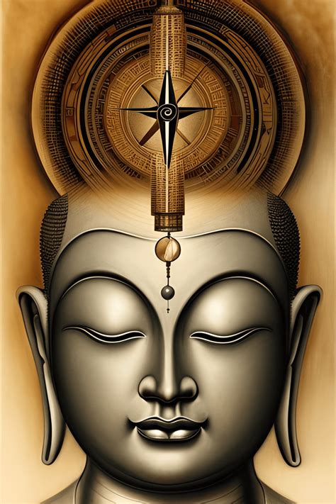 Hyperrealistische Rome Male Buddha Compass Karol Bak Pencil Art
