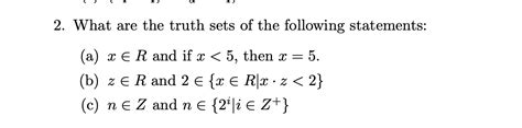 Solved 2 What Are The Truth Sets Of The Following Chegg Com