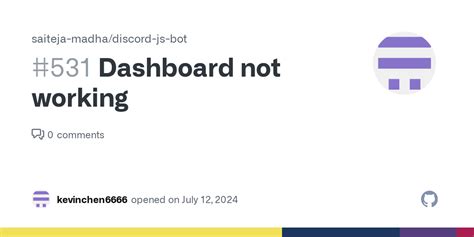 dashboard not working · issue 531 · saiteja madha discord js bot · github