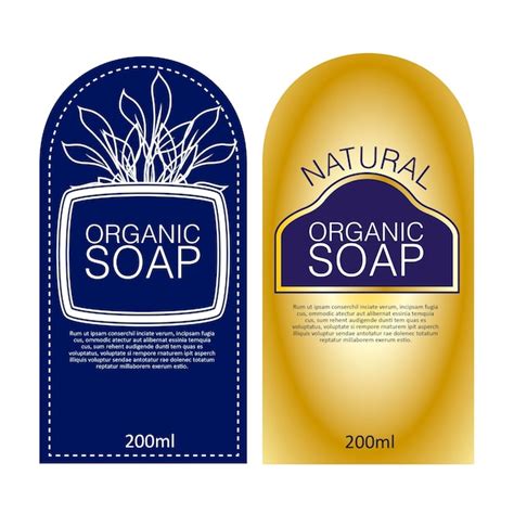 Premium Vector Blue Gold Organic Soap Label