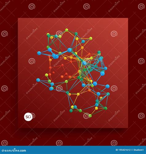 3d Molecular Structure With Spherical Particles Futuristic Technology