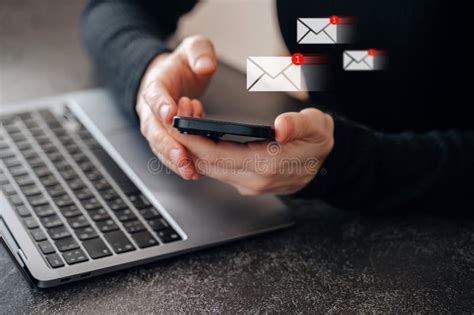 A Woman Interacting With A Digital Email Notification Symbolizing An Email Campaign Alert