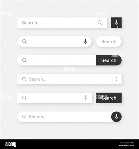 Various Search Bar Templates Internet Browser Engine With Search Box Address Bar And Text