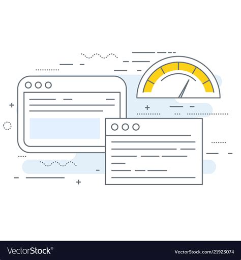 Web Browser Window With Speedometer Testing Vector Image