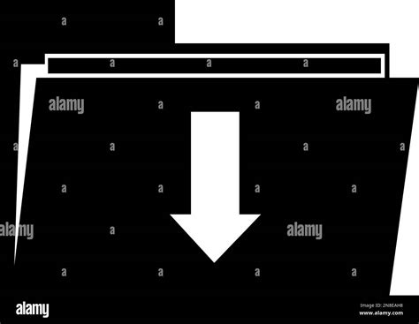 Vector Illustration Icon Of A Computer Folder With A Arrow Pointing Down In Concept Of