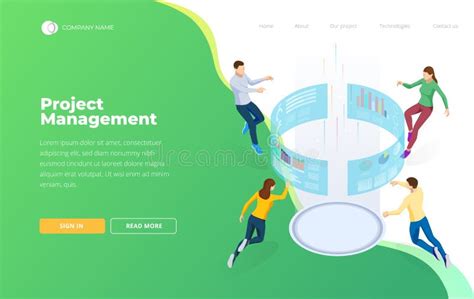Project Management Isometric Business Data Analytics Process Management Or Intelligence