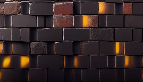 Premium Photo Black Texture Bricks With Light Effect Illustration