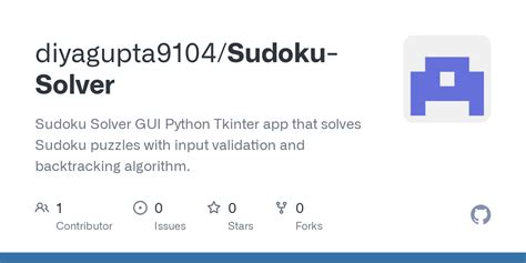 Github Diyagupta9104sudoku Solver Sudoku Solver Gui Python Tkinter App That Solves Sudoku