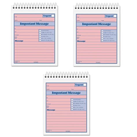 Tops 2 Part Carbonless Phone Message Book 425 X 6 Inches Top Spiral