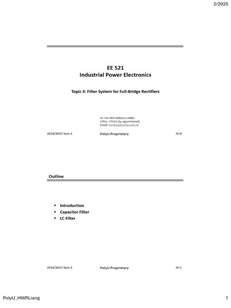 Topic 4 Full Bridge Rectifier Filter System Pdf