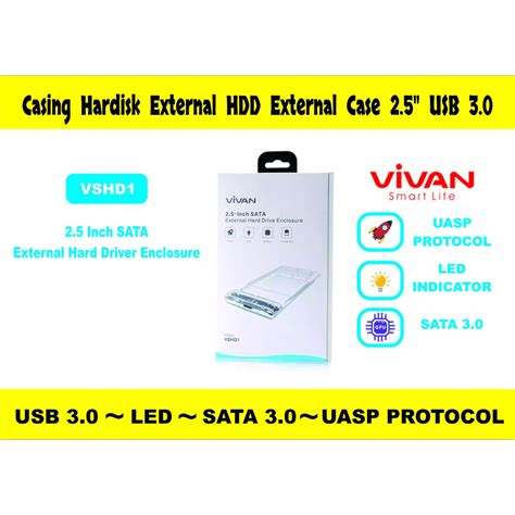 Jual Casing Hardisk External HDD External Case 2.5" USB 3.0 - VIVAN VSHD1 ENCLOSURE - VIVAN ...