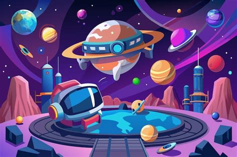 Premium Vector Virtual Reality Mockup Of A Virtual Reality Space