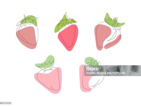 딸기 라인 아트 아이콘 윤곽 스타일 베리 실루엣 기호 또는 기호세트 한 줄 그리기 스타일을 일러스트레이션합니다 개체 그룹에 대한 스톡 벡터 아트 및 기타 이미지 Istock