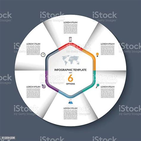 6단계 또는 옵션이 있는 벡터 인포그래픽 서클 템플릿입니다 그래프에 대한 스톡 벡터 아트 및 기타 이미지 그래프 기업 재무와 산업 다이어그램 Istock