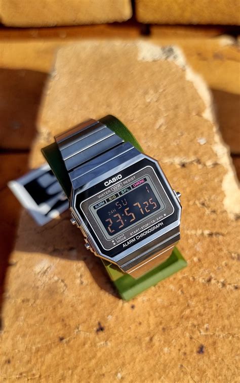 Casio Watch Modified Custom Casio Mod Vintage Stealth Black Digital Watch Gift Thinner Than