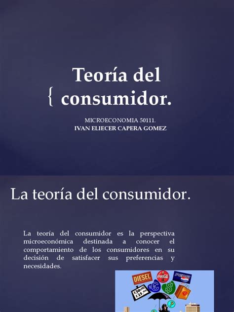 Teoría Del Consumidor Conceptos Clave Pdf Utilidad Microeconomía