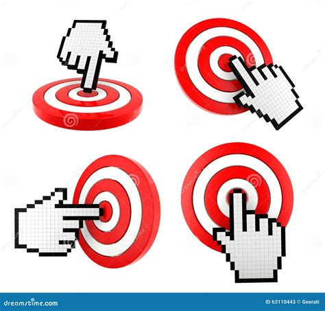 mouse finger cursor pointing at the target stock illustration