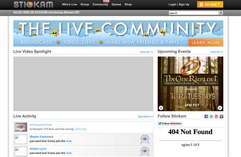 Stickam Application De Partage De Vidéos En Streaming En Direct Chat