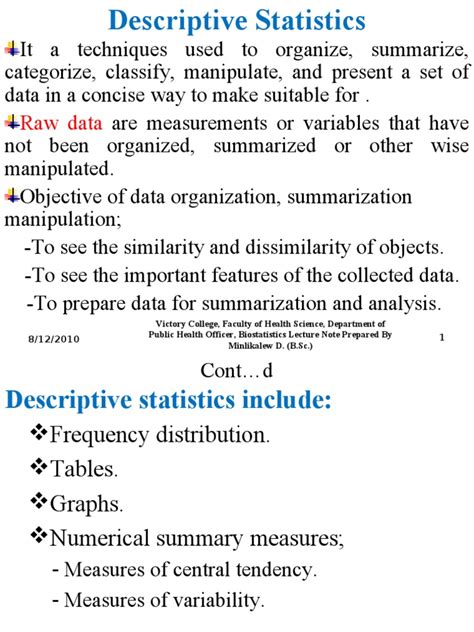 biostatistics descriptive statistics level of measurement biostatistics