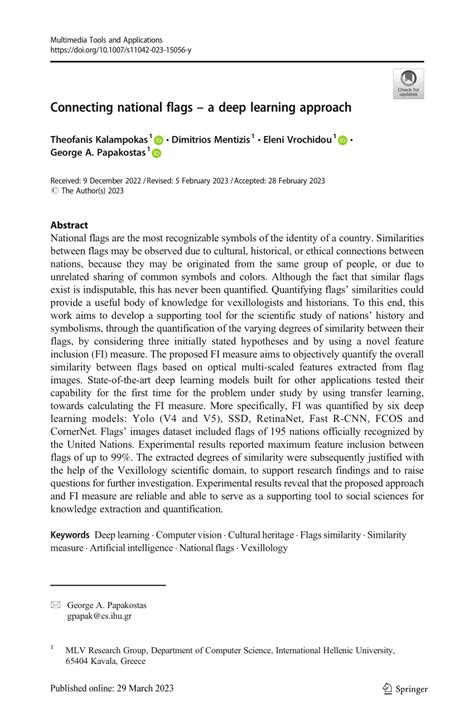 Pdf Connecting National Flags A Deep Learning Approach