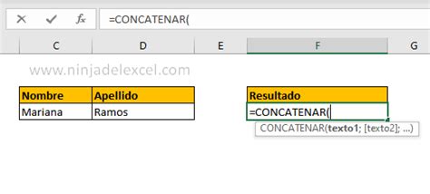 Aplicaciones de la Función CONCATENAR en Excel Ninja del Excel