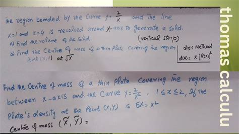 Thomas Calculus Exercise 6 6 2 Youtube