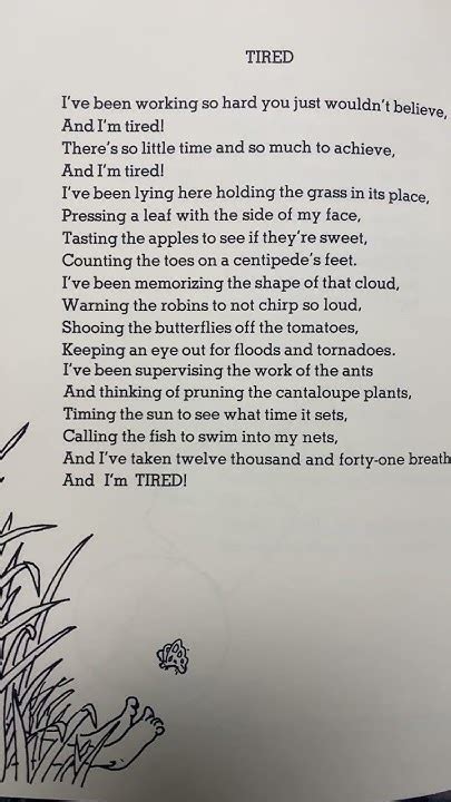 Tired By Shel Silverstein Youtube