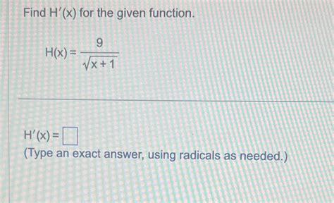 solved find h x ﻿for the given