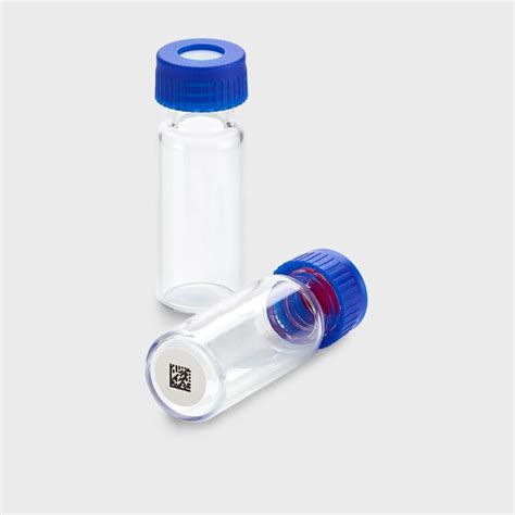 Pre Barcoded 2 Ml Glass Screw Thread Vials W Slit Caps 2d Bottom